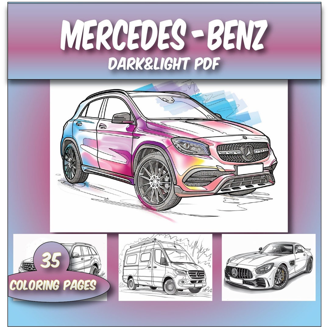 Mercedes-benz Coloring Book 35 Coloring Pages of Mercedes Benz Cars ...