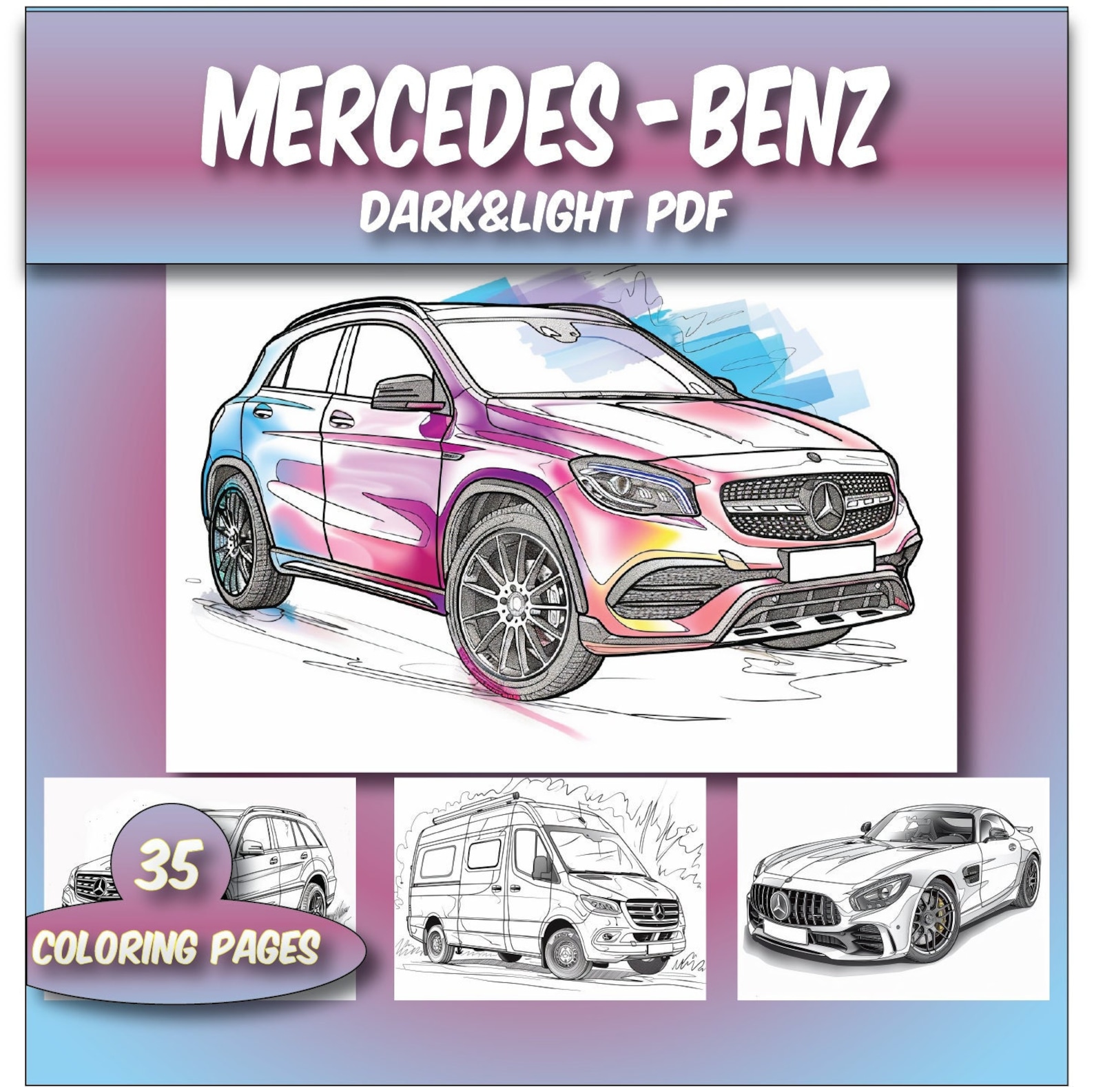 Mercedes-benz Coloring Book 35 Coloring Pages of Mercedes Benz Cars ...