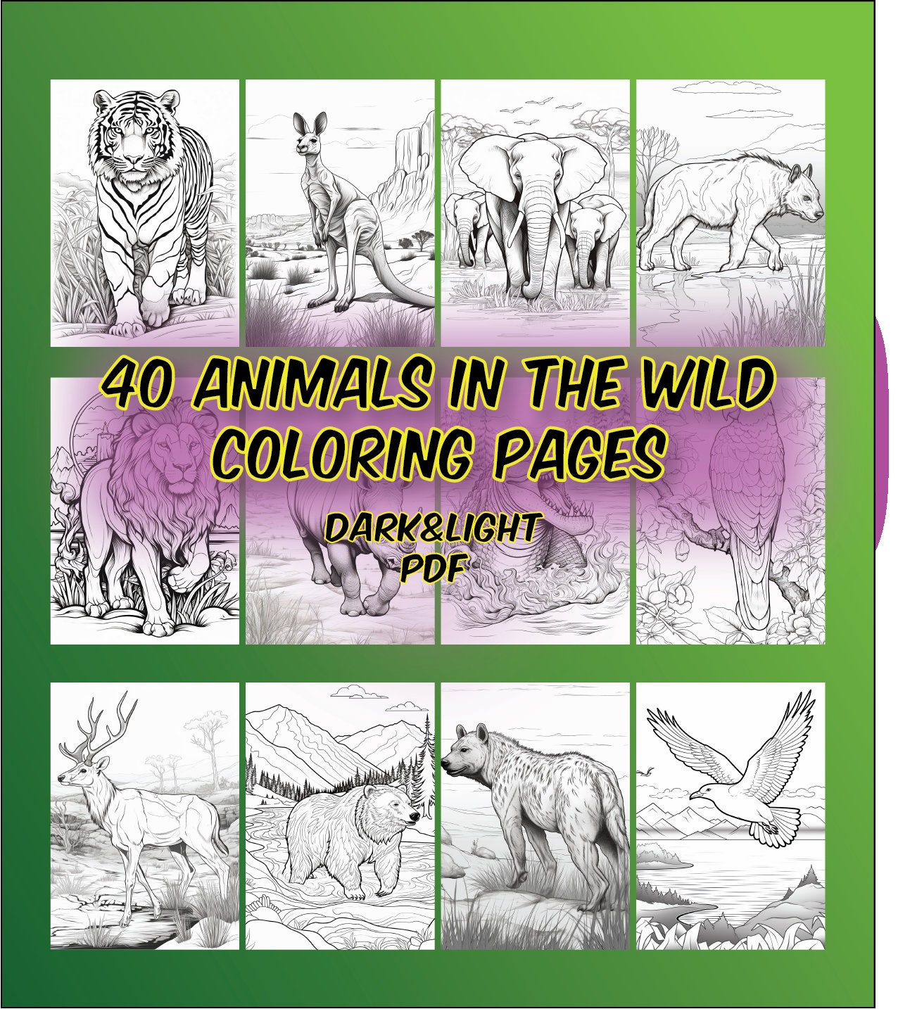 40 Safari Animals Coloring Pages, Wild Animals Coloring Page, Animal ...
