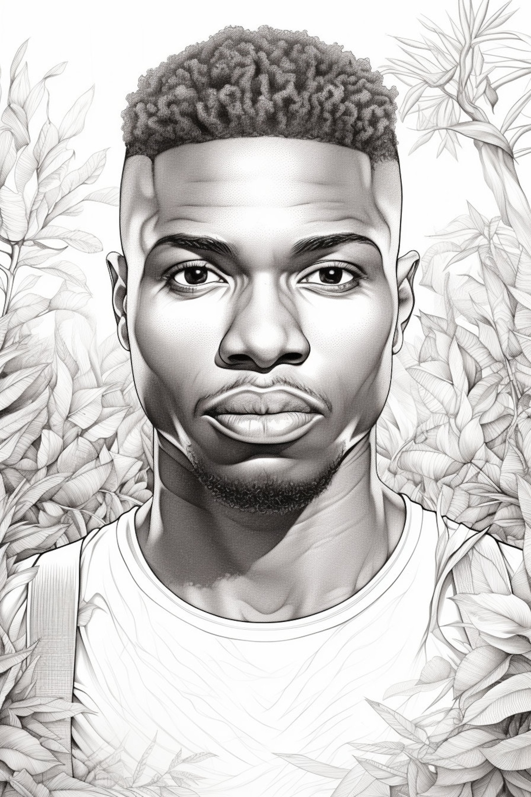 50 Handsome Men Coloring Pages, Man Portrait Grayscale Coloring Sheets ...