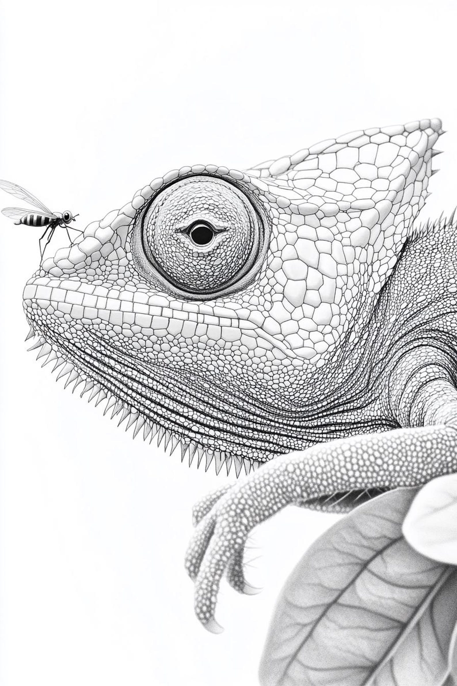 40 Cameleon Coloring Pages for Adults,chameleon Coloring Book ...