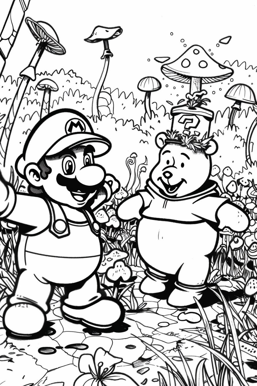 50 Shrooming With Mario Coloring Pages, Trippy Super Mario Coloring ...