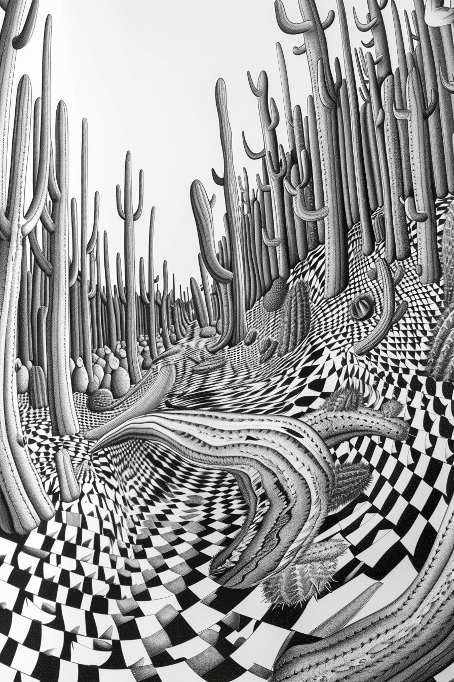 Dreamscapes: 40 Grayscale Surreal Coloring Pages for Adults and Kids ...
