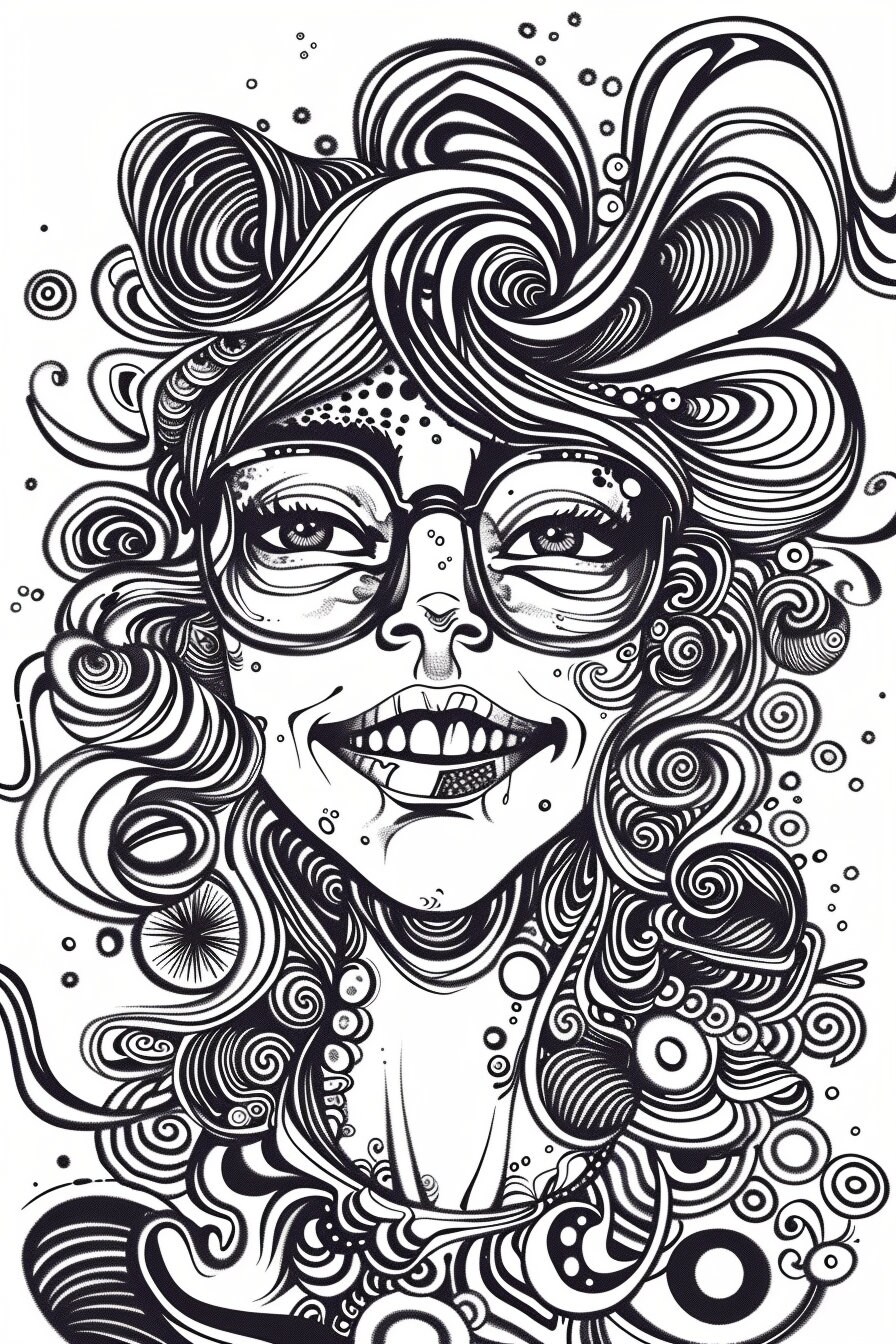 35 Trippy Women Coloring Pages: 35 Women Coloring Pages, Instant ...