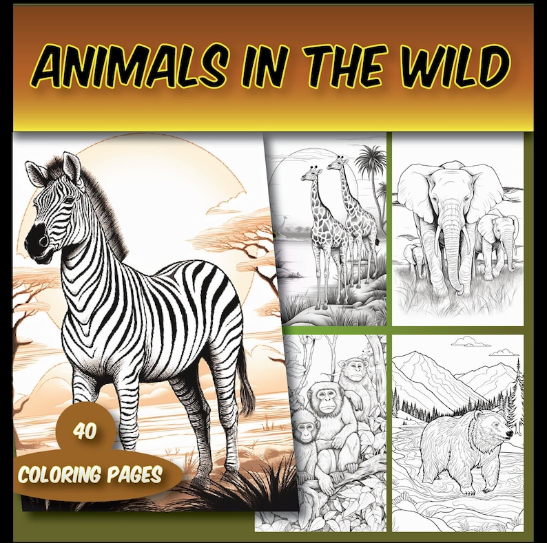 40 Safari Animals Coloring Pages, Wild Animals Coloring Page, Animal ...