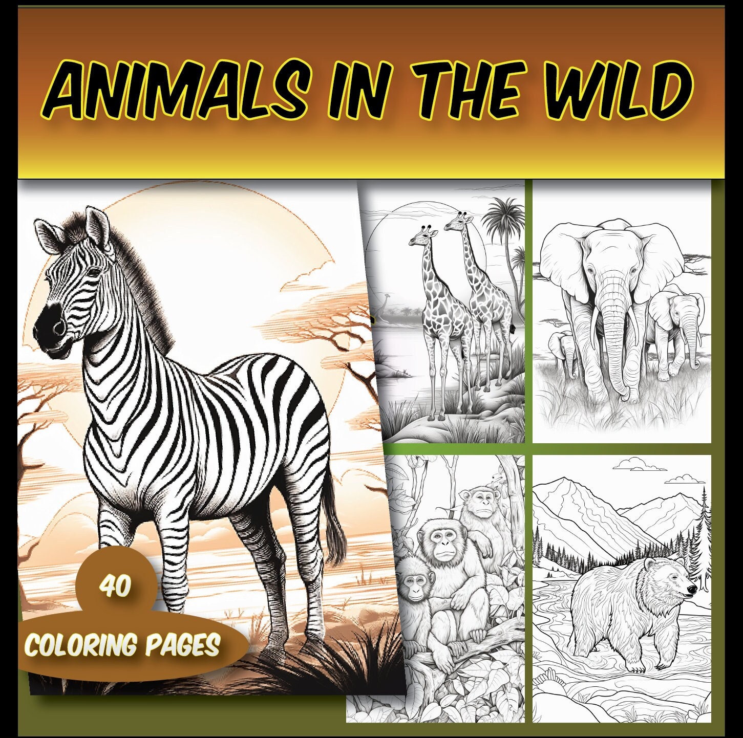 40 Safari Animals Coloring Pages, Wild Animals Coloring Page, Animal ...