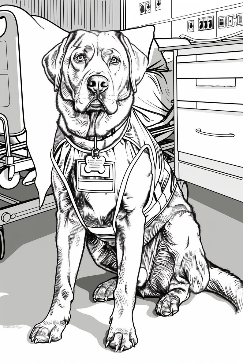 40 Service Dog Coloring Pages ,heroes in Fur Coloring Book for Kids and ...