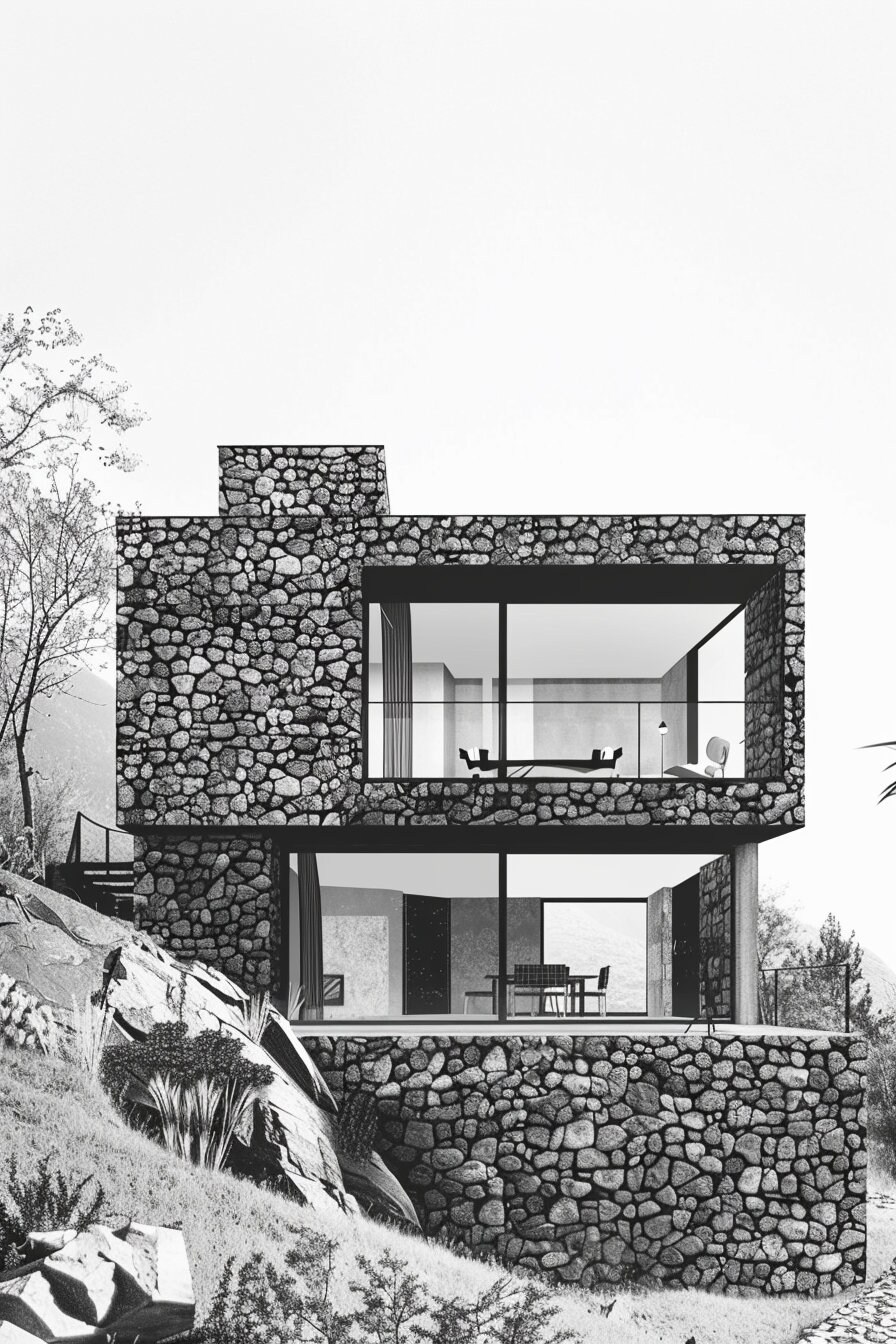 Tranquil Retreats:45 Stone House Coloring Pages for Stress Relief ...