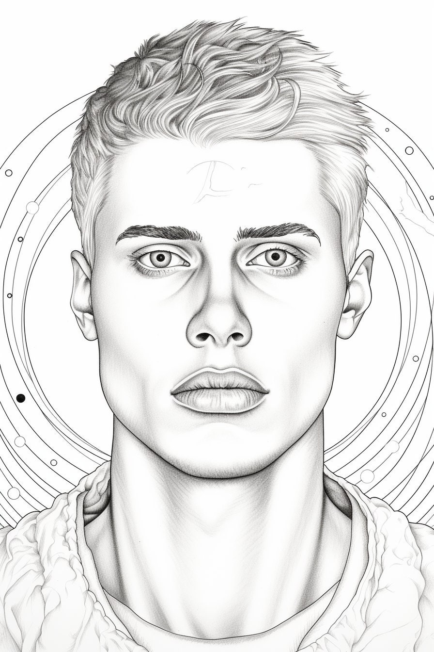 50 Handsome Men Coloring Pages, Man Portrait Grayscale Coloring Sheets ...