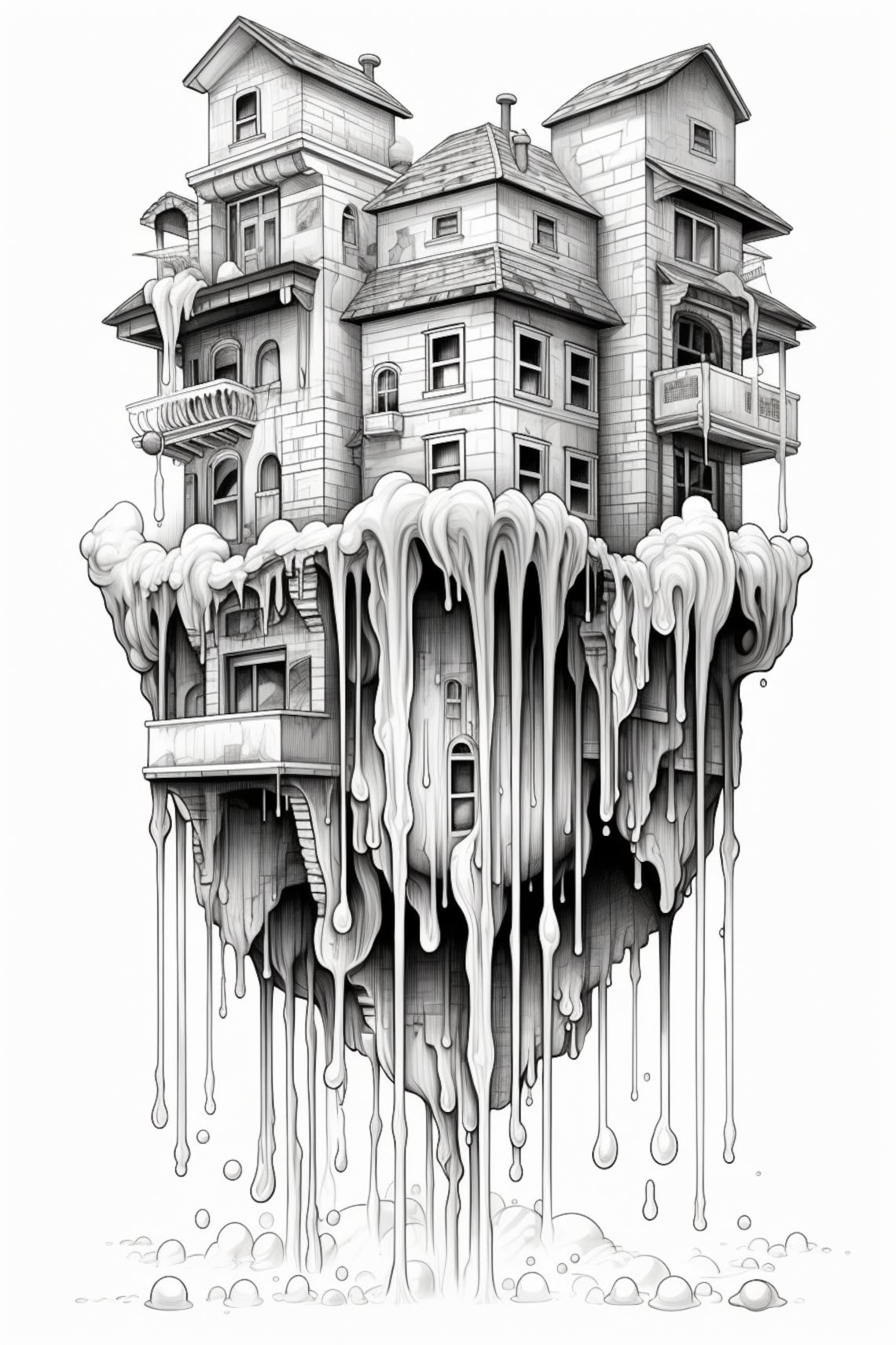 45 Trippy Psychedelic Coloring Pages for Adults, Dripping Faces ...