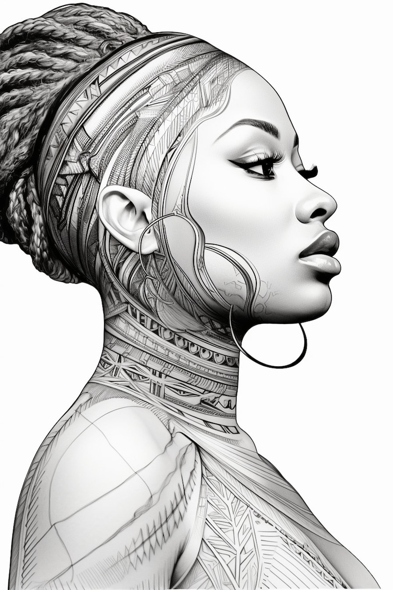 25 Black Women Coloring Pages Instant PDF Download, Afro-american Women ...