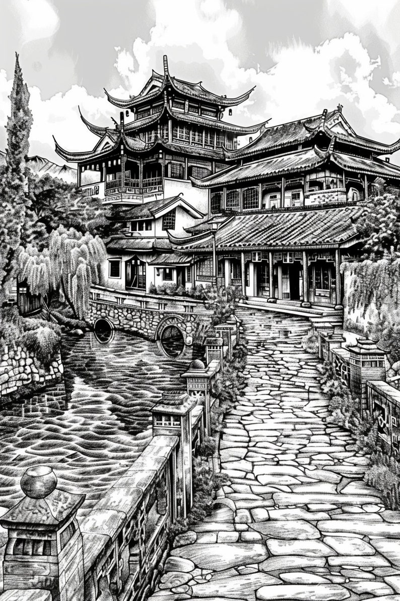Beautiful China : 40 Coloring Pages of Iconic Landscapes and ...