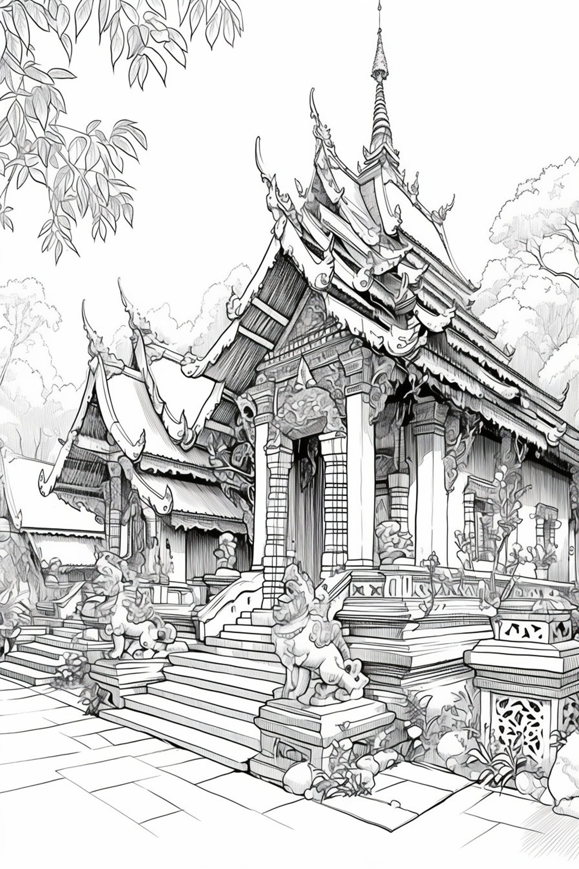 Beautiful Thailand : 40 Coloring Pages of Iconic Landscapes and ...