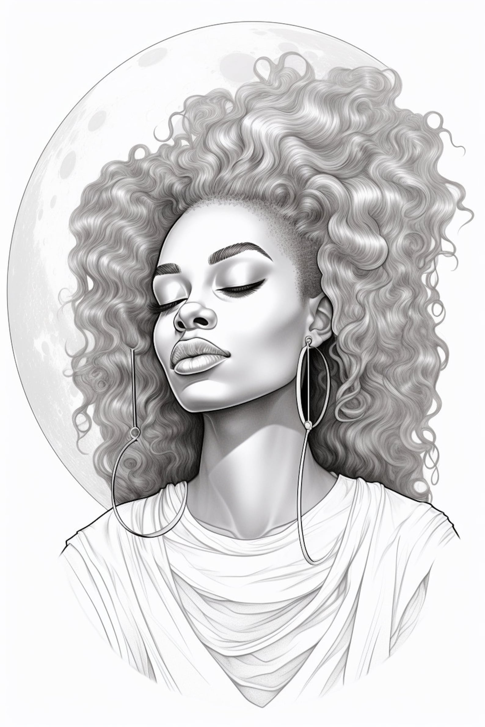 100 Women Portraits Coloring Pages, Beautiful Woman Coloring Sheets ...