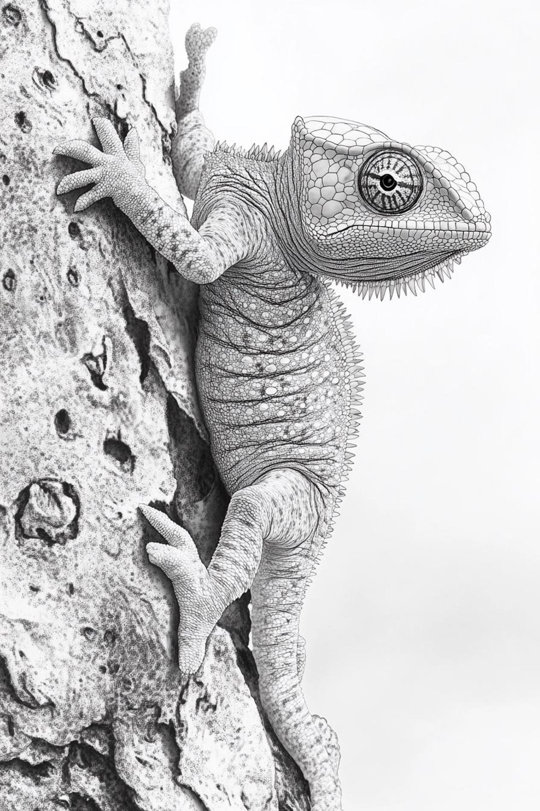 40 Cameleon Coloring Pages for Adults,chameleon Coloring Book ...
