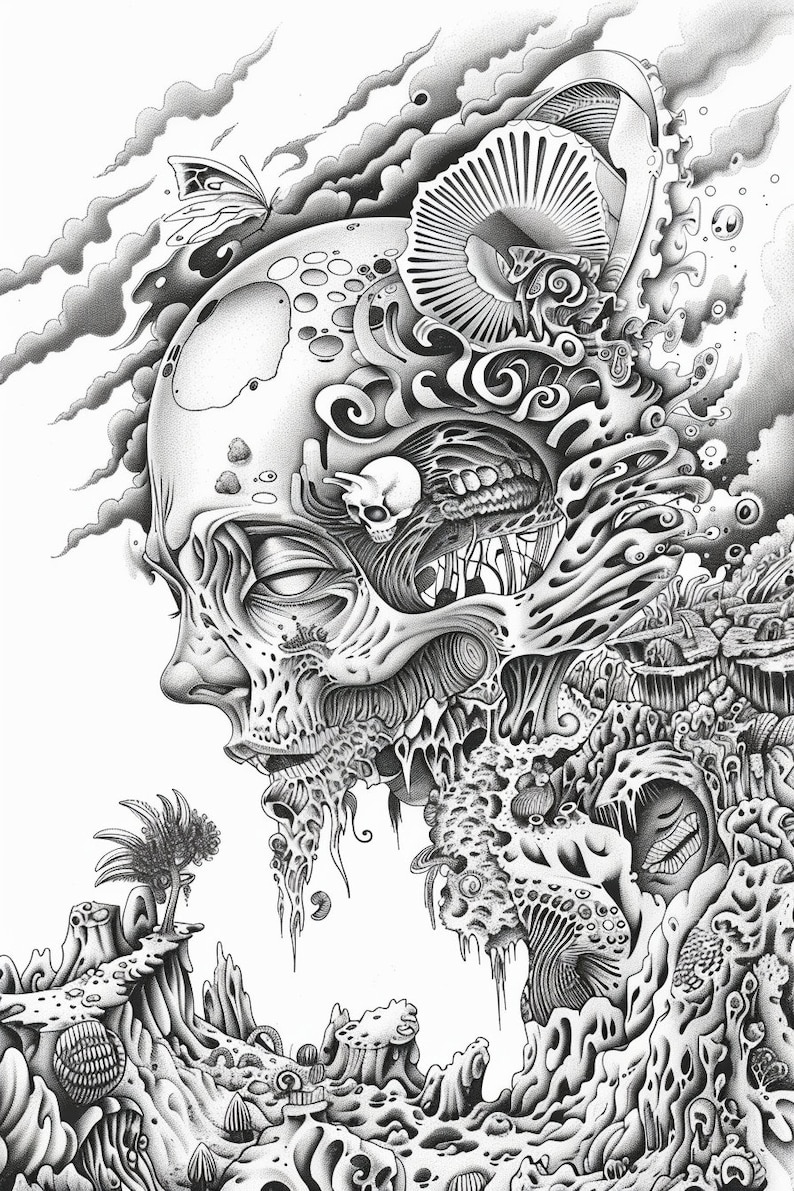 35 Trippy Art Coloring Pages for Adults, Trippy Coloring Sheets,trippy ...