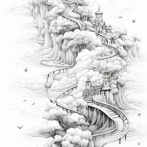 50 Magical Paths Coloring Pages ,greyscale Coloring Pages for Adults ...