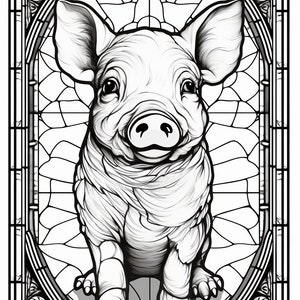 45 Stained Glass Animal Coloring Pages for Adults, Animal Coloring ...