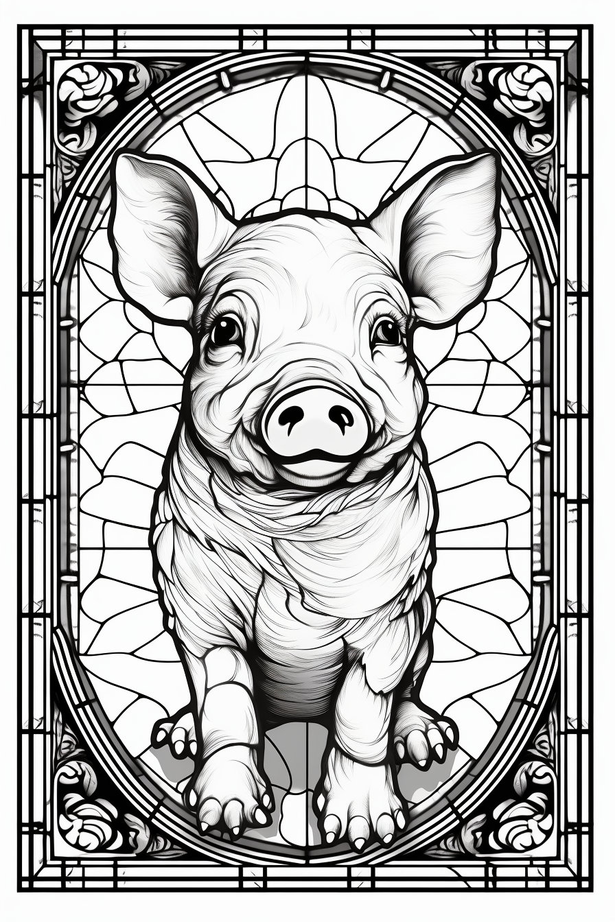 45 Stained Glass Animal Coloring Pages for Adults, Animal Coloring ...