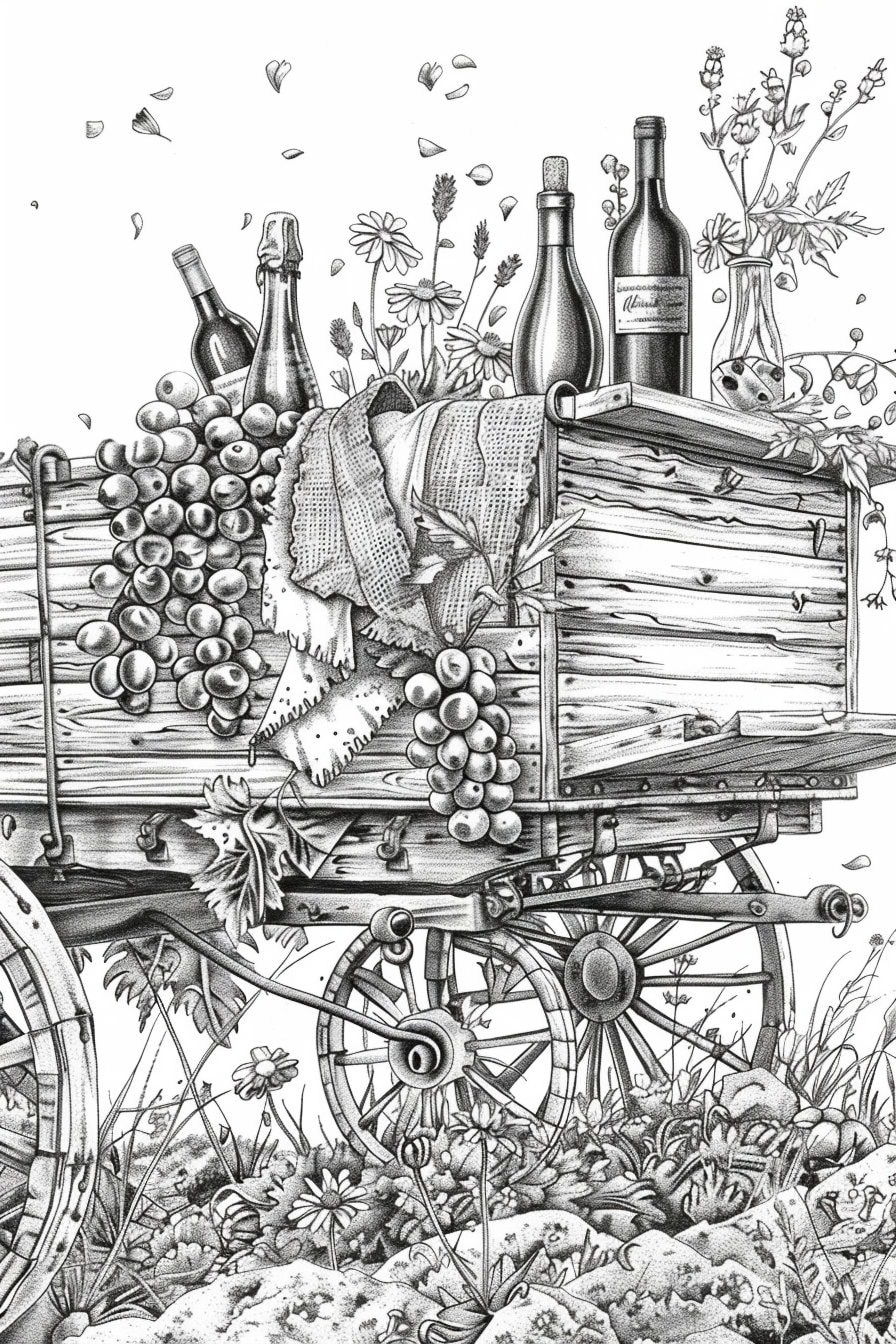 40 Wagons Coloring Pages,floral Wagon Coloring Pages for Adults and ...