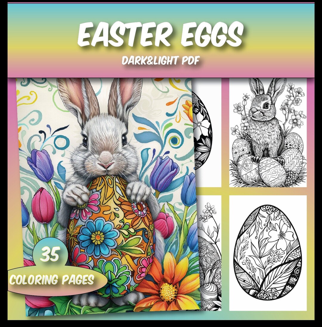 Easter Delights: 35 Adult Coloring Pages Featuring Easter Eggs and ...