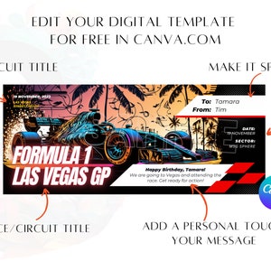 Las Vegas F1 Grand Prix Ticket: Custom Printable Gift (digital Download ...