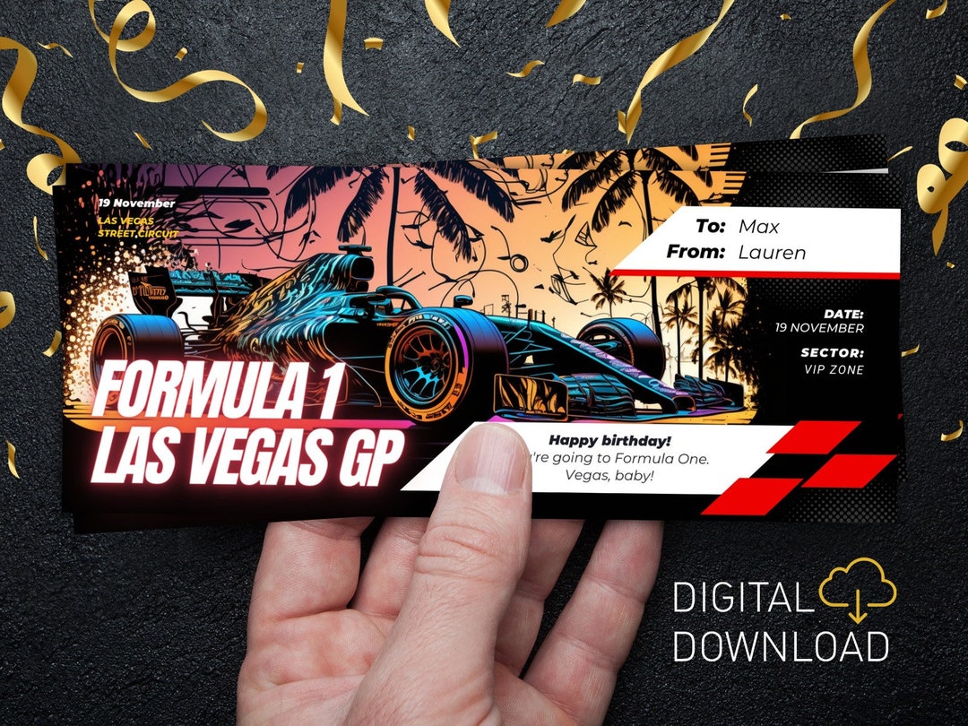 Las Vegas F1 Grand Prix Ticket: Custom Printable Gift (digital Download) - Etsy