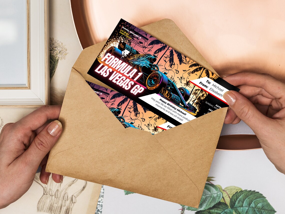 Las Vegas F1 Grand Prix Ticket: Custom Printable Gift (digital Download ...