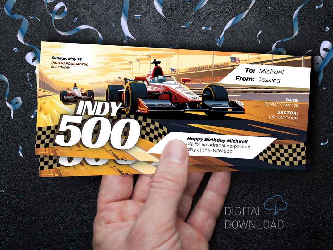 Editable Indy 500 Race Ticket: Custom Surprise Gift (digital Download ...