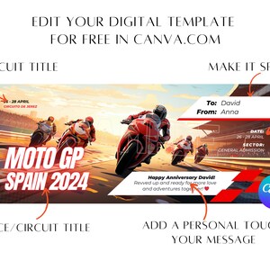 Editable Moto GP Ticket | Spanish Grand Prix | Surprise Gift Ticket for ...