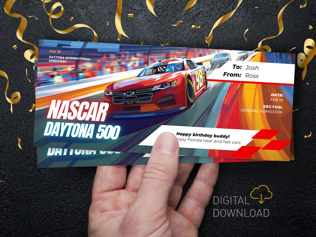 Editable Nascar Race Ticket: Surprise Gift Template (digital Download ...