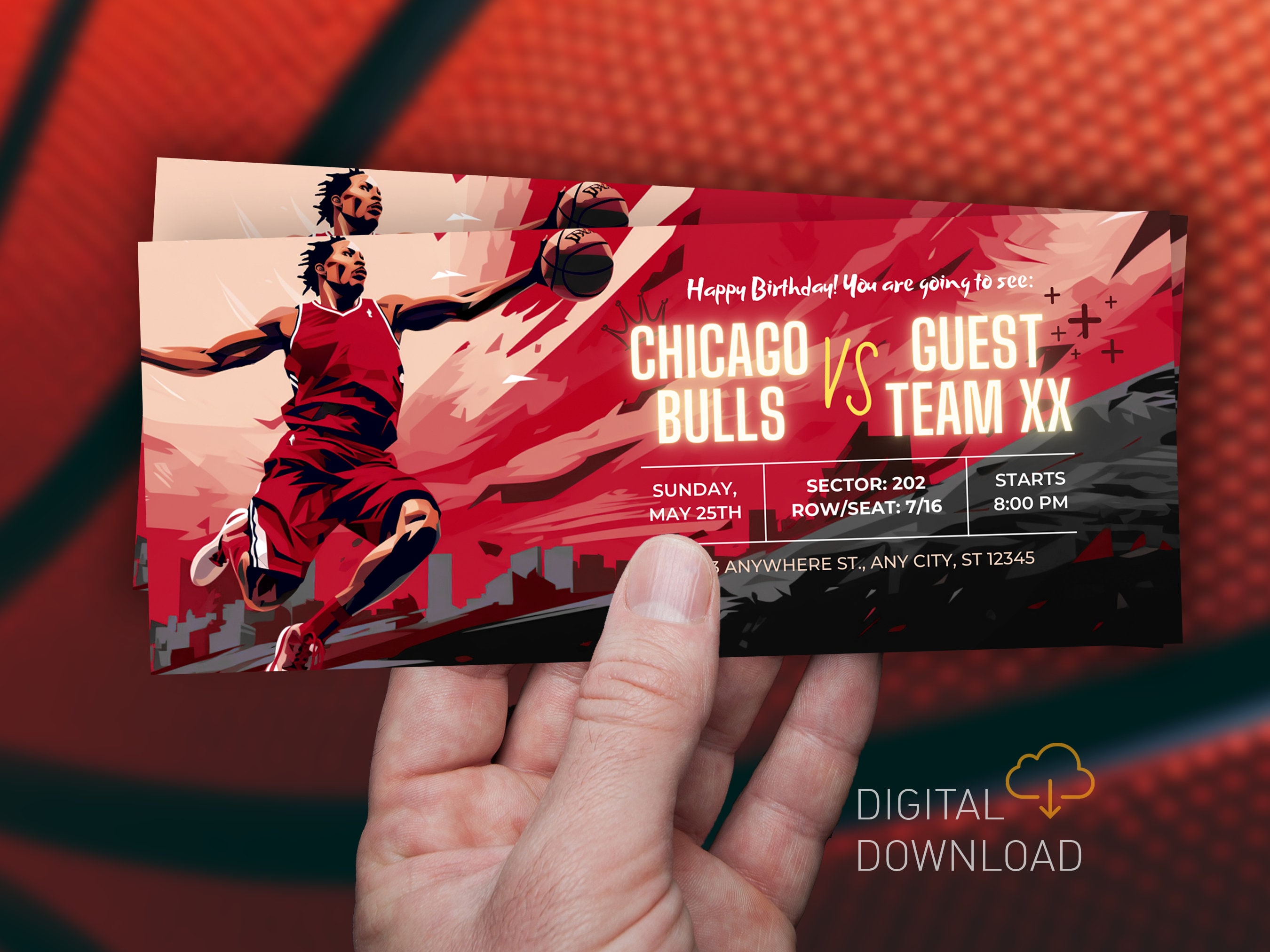 Basketball Ticket Custom Basketball Game Ticket Editable - Etsy