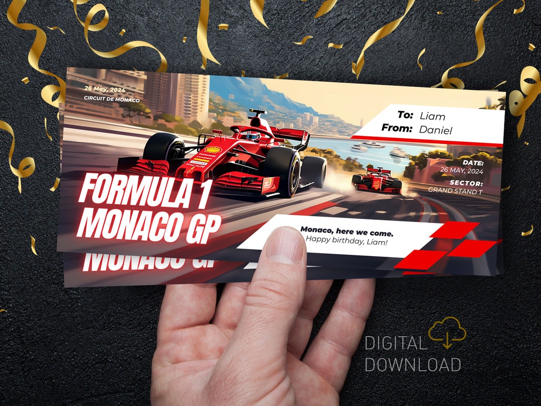 Editable Formula 1 Ticket Monaco F1 Grand Prix Custom F1 - Etsy