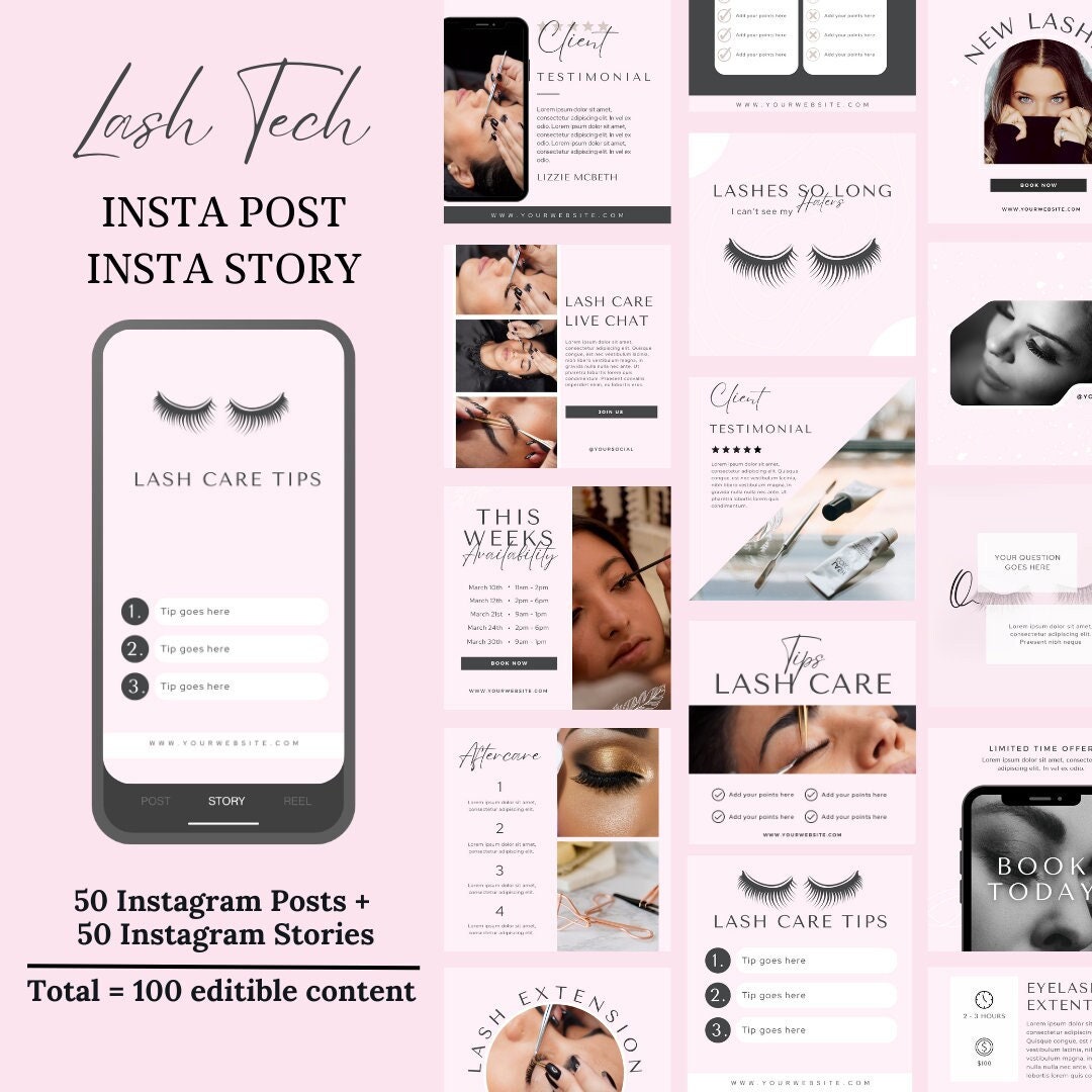 Lash Tech Instagram Post Lash Tech Instagram Story Lash - Etsy Australia