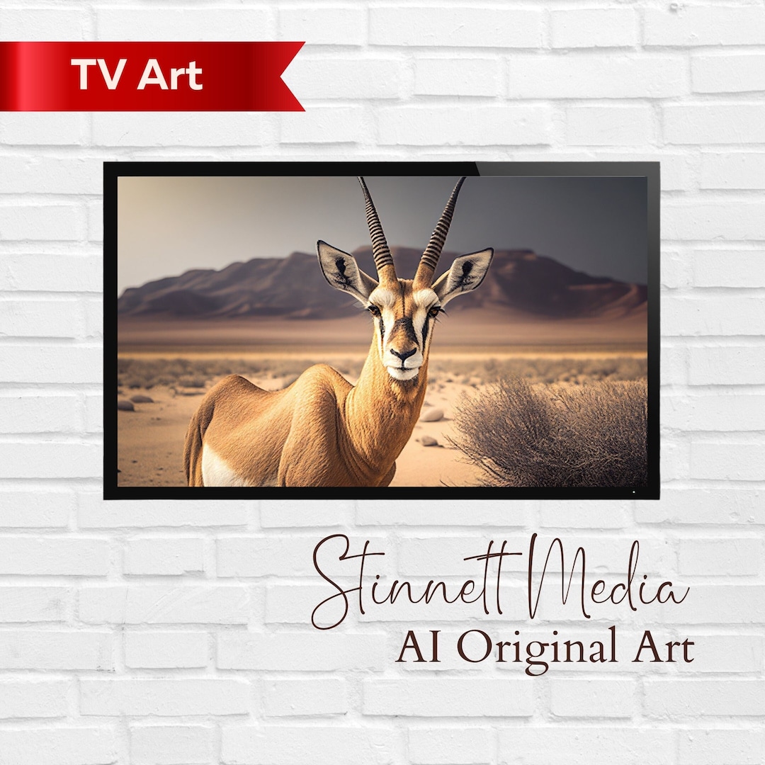 African Gazelle Artwork for Roku TV Samsung Frame TV Unique Digital Art ...