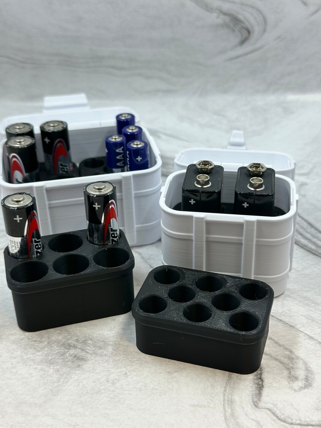 Battery Box - AAA, AA And/or 9V in White - Etsy