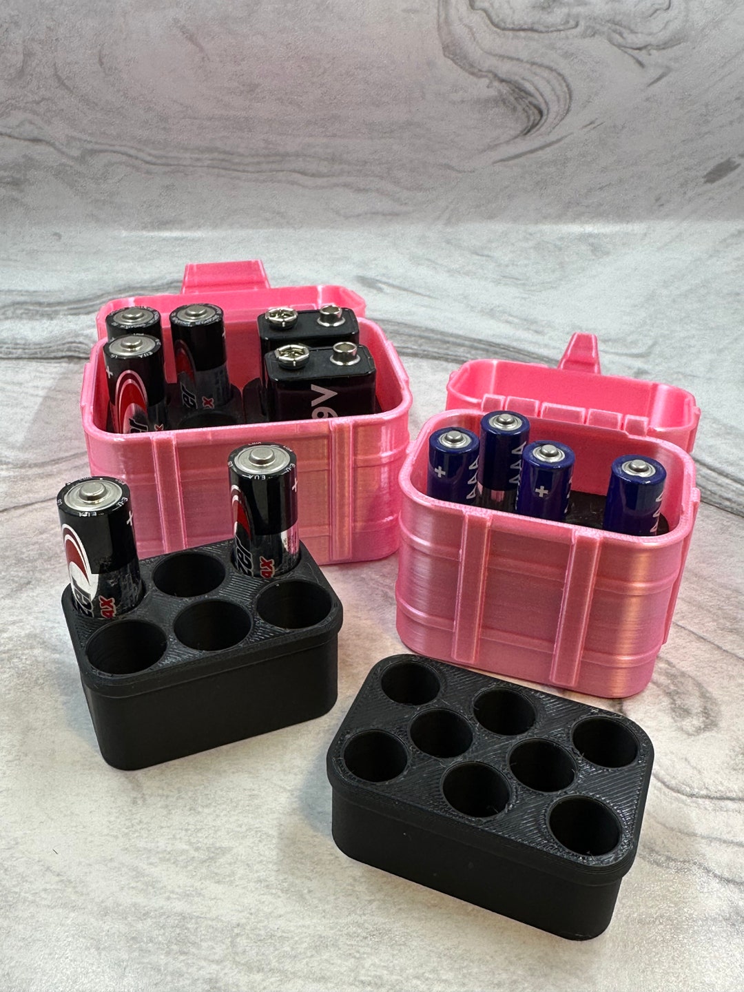 Battery Box - AAA, AA And/or 9V in Silk Pink - Etsy