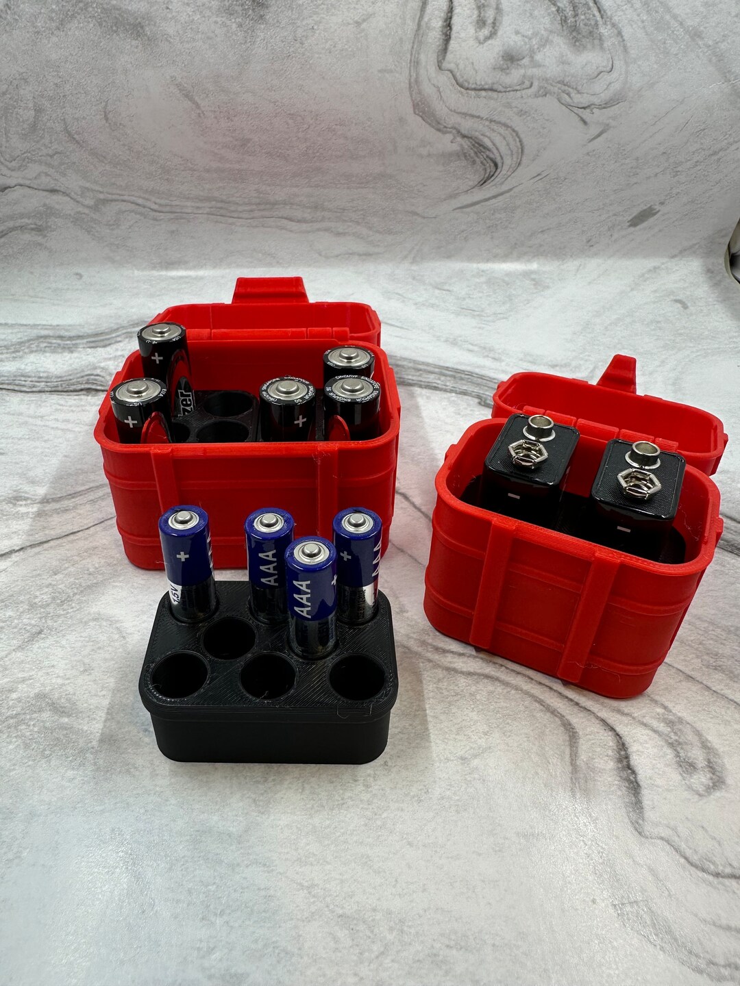 Battery Box - AAA, AA And/or 9V in Red - Etsy