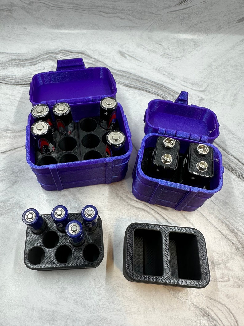 Battery Box - AAA, AA And/or 9V in Lavendar - Etsy