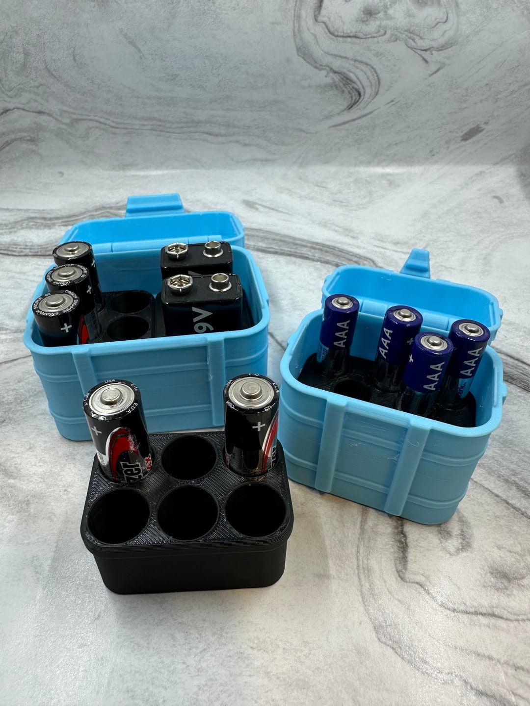 Battery Box - AAA, AA And/or 9V in Aqua - Etsy