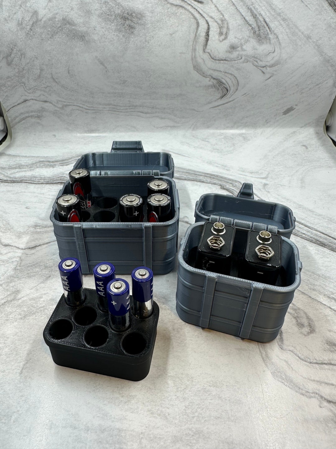 Battery Box - AAA, AA And/or 9V in Silk Pewter - Etsy