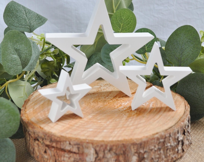 Sterne aus Raysin Deko Set Weihnachten Advent Winter Geschenk Beton ...