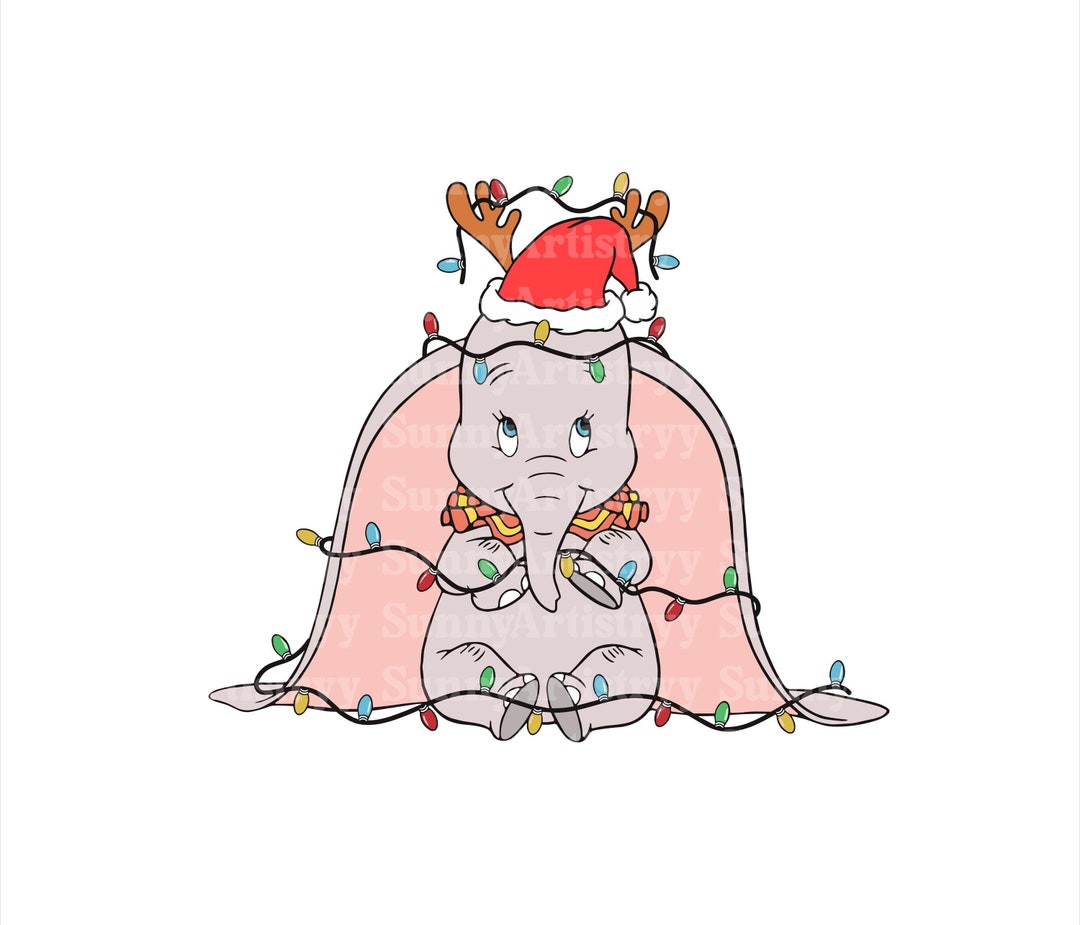 Christmas Dumbo SVG, Dumbo PNG, Christmas Dumbo Shirt Design, Dumbo ...