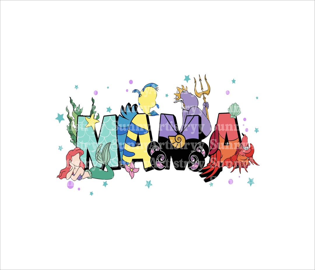 Mermaid Mama Png, Mermaid Mama Svg, Mermaid Png Svg, Ariel Svg, Ariel ...