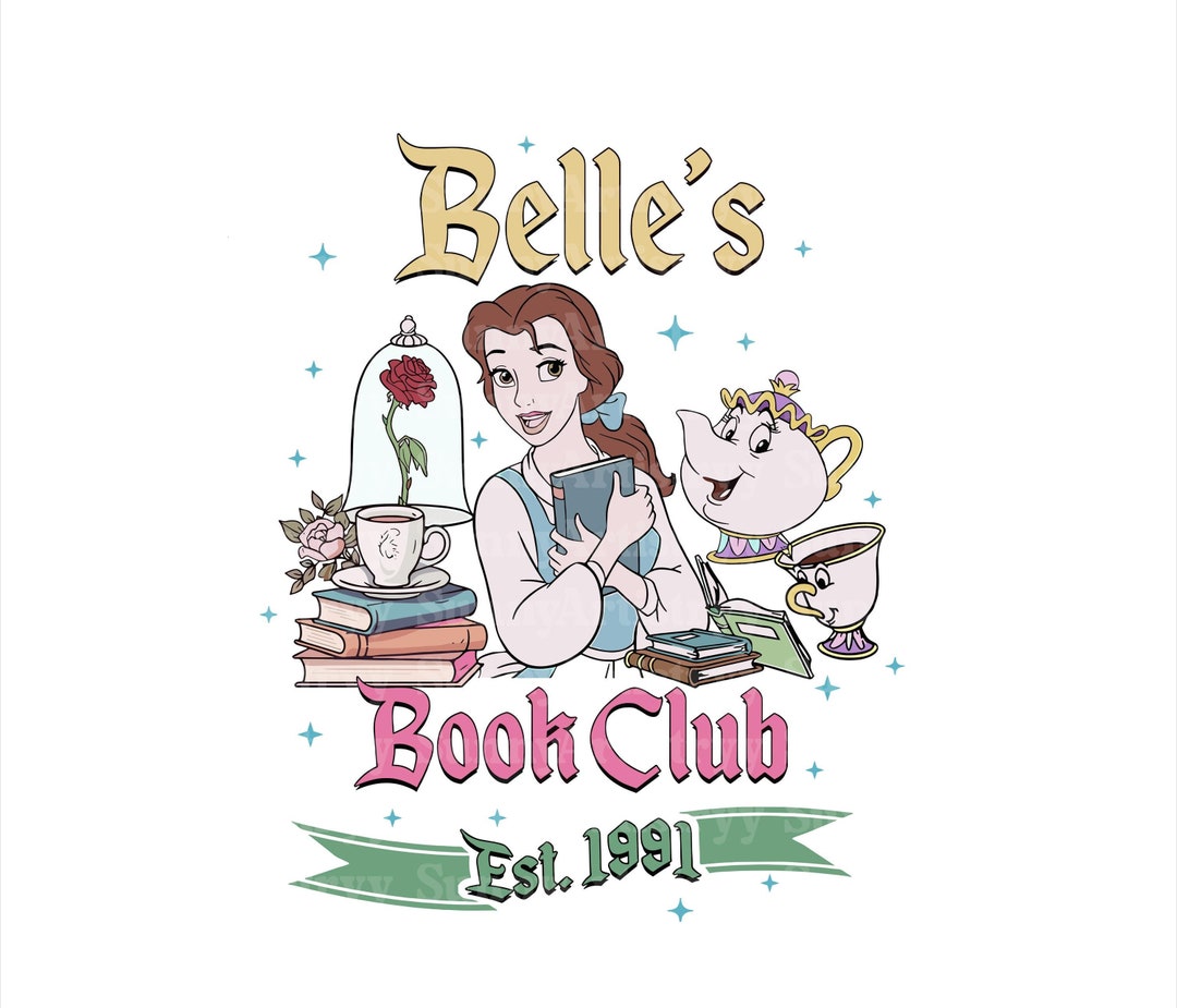 Belle's Book Club Png, Princess Belle Png, Retro Tale as Old as Time ...