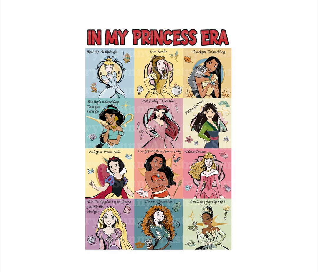 In My Disney Princess Era Png, Retro Princess Png, Princess Png, Vacay ...