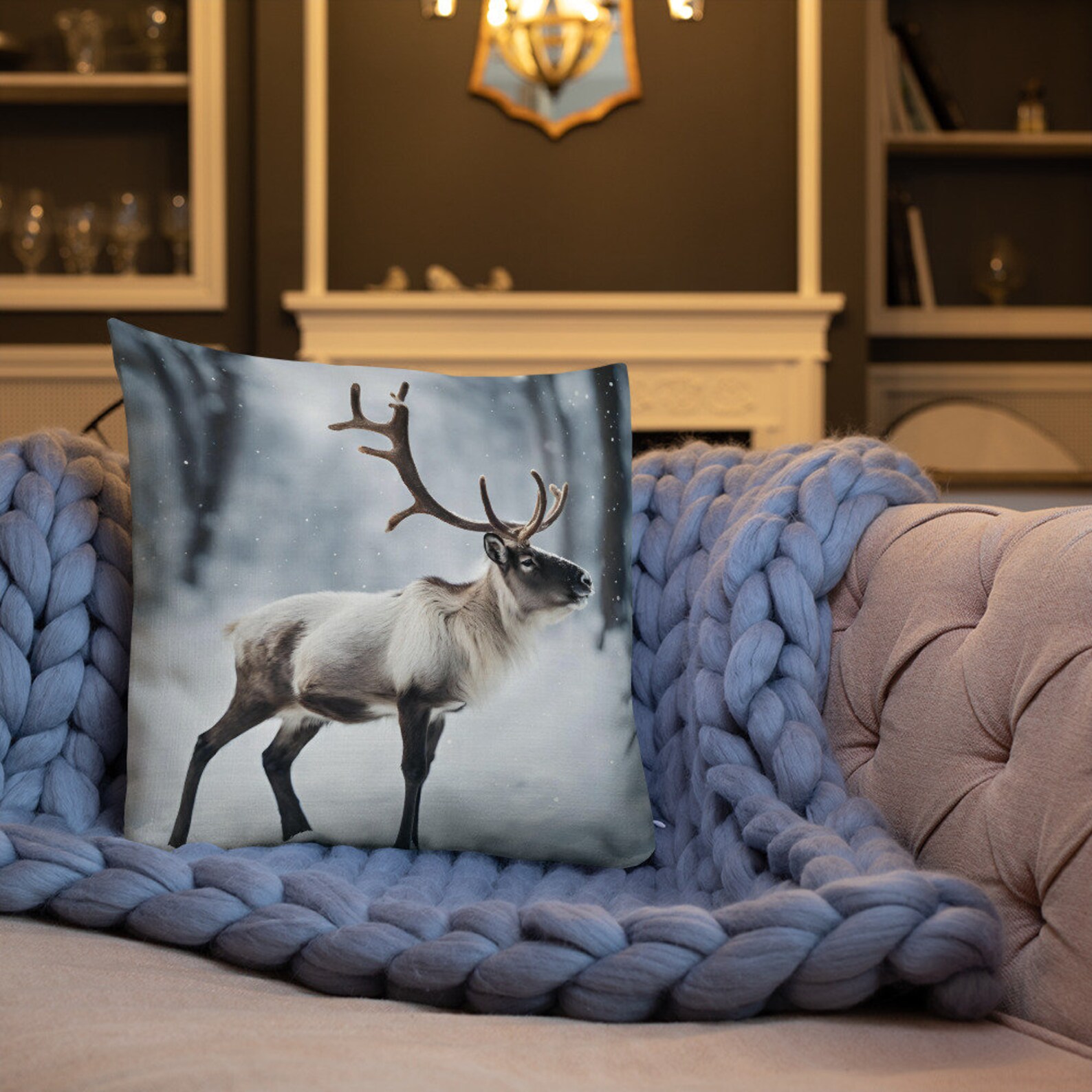 Winter Sofa Decor, Winter Trend Pillow, 100% Polyester, , 22"×22", 18 ...