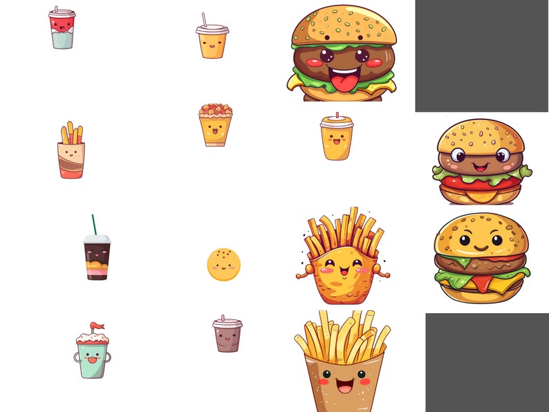 Fast Food Clipart | Cute Mcdonalds Clipart | Burger PNG | Burger Fries ...