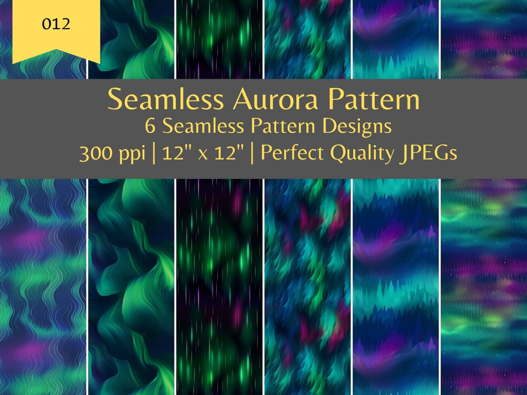 Aurora Digital Paper Aurora Seamless Pattern Pattern Digital Paper ...