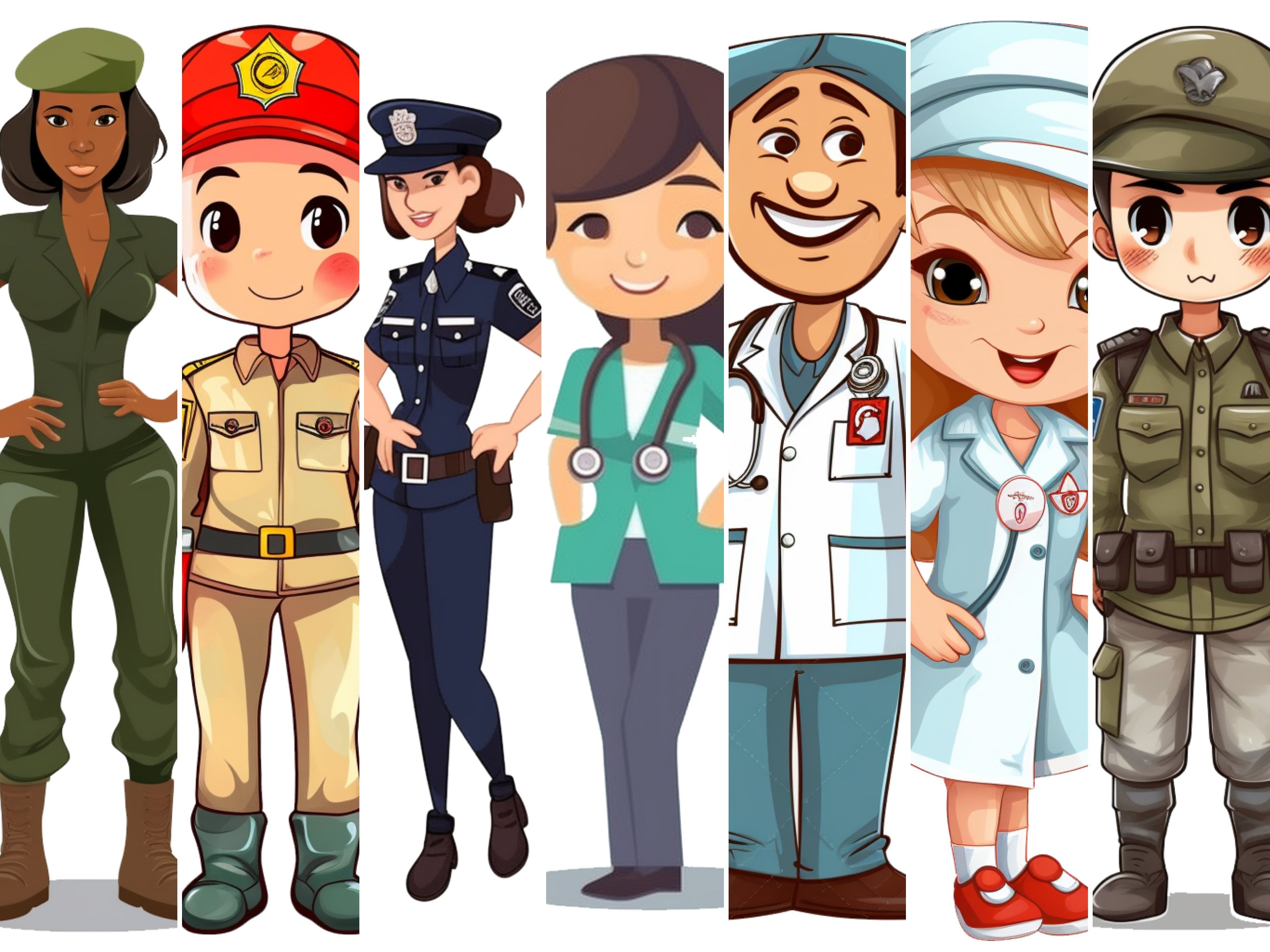 First Responder Clipart | Doctor Clipart | Nurse PNG | Soldier Clipart ...